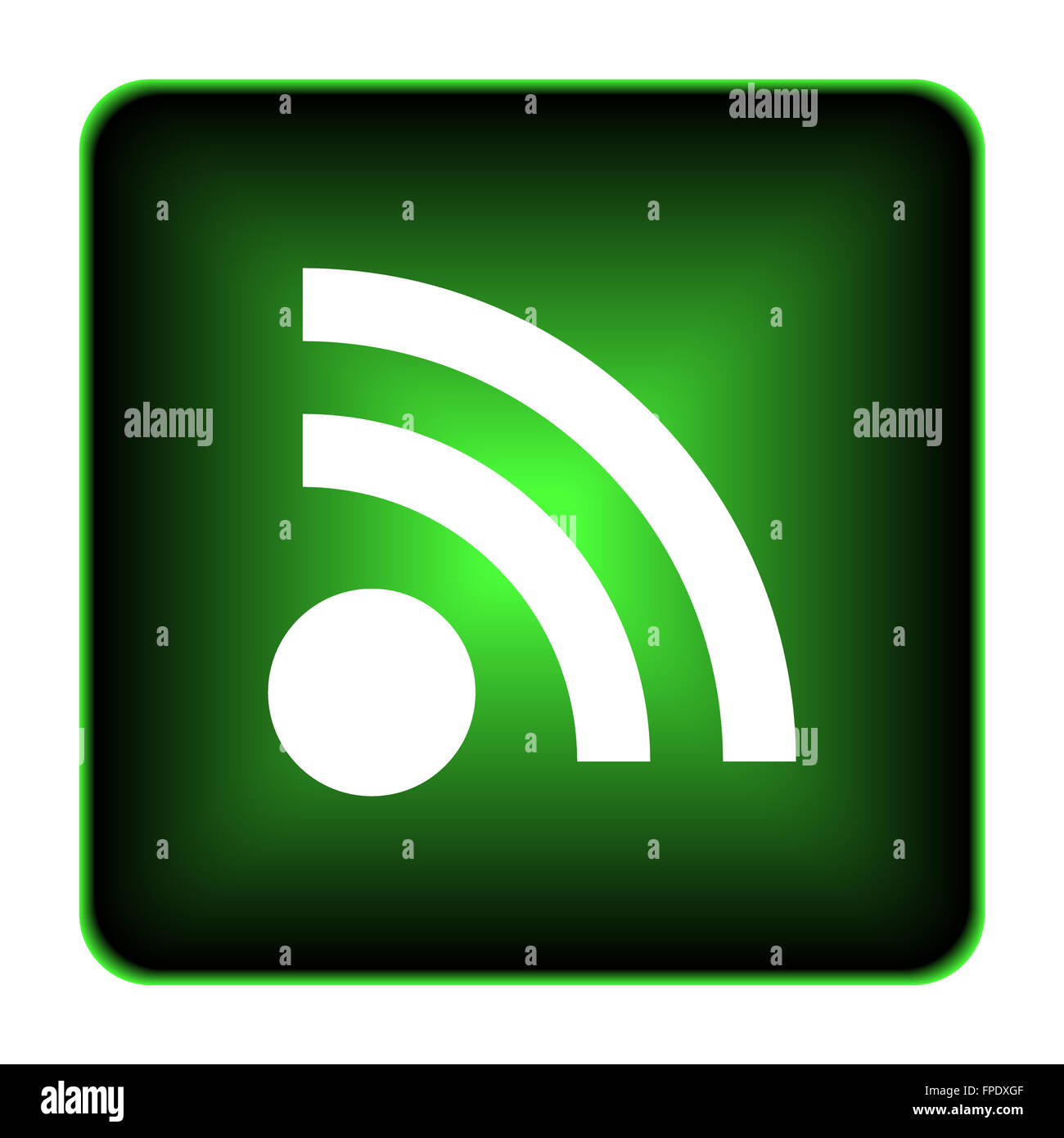 Rss sign icon. Internet button on white background Stock Photo - Alamy