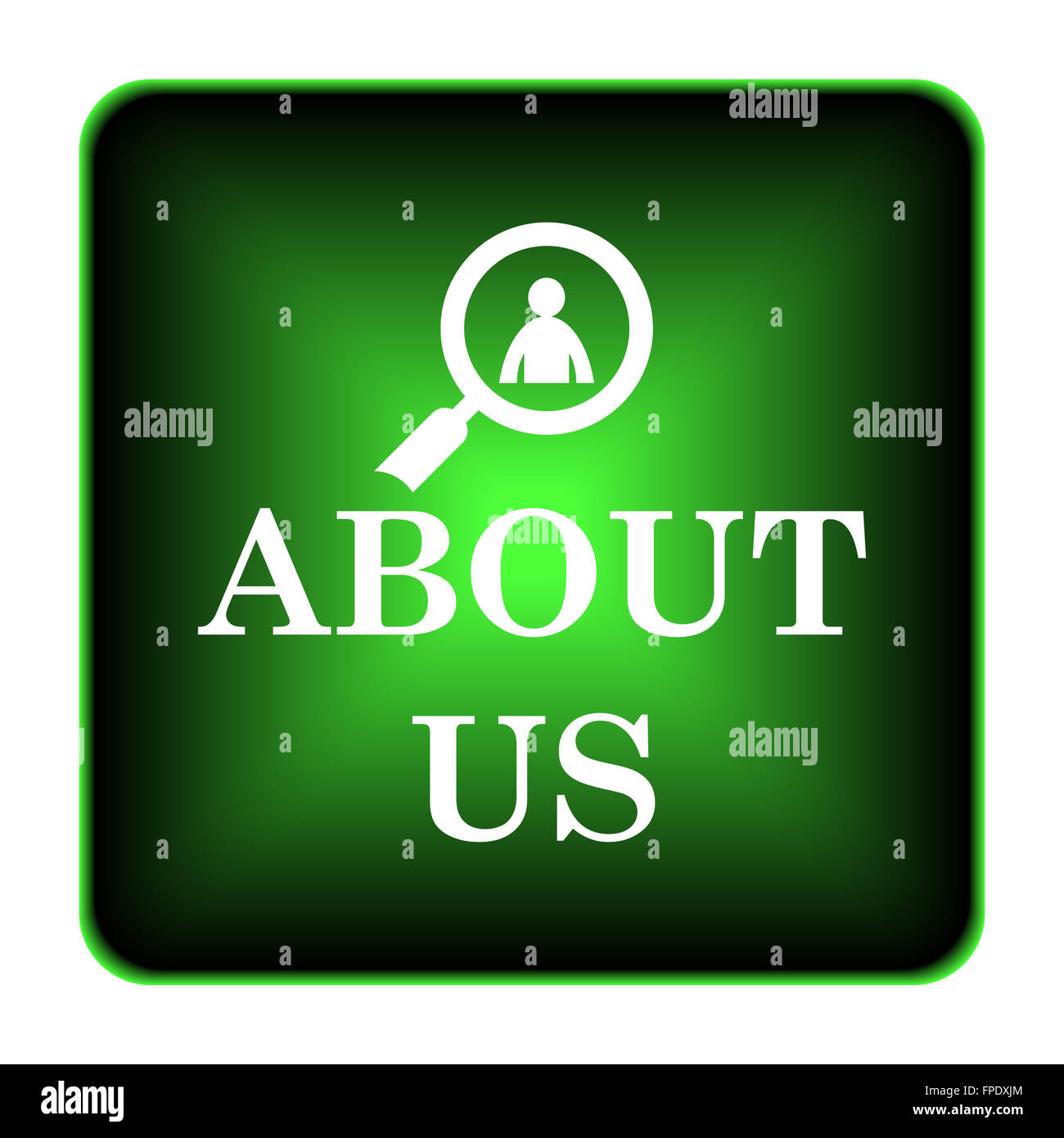 About us icon. Internet button on white background Stock Photo - Alamy