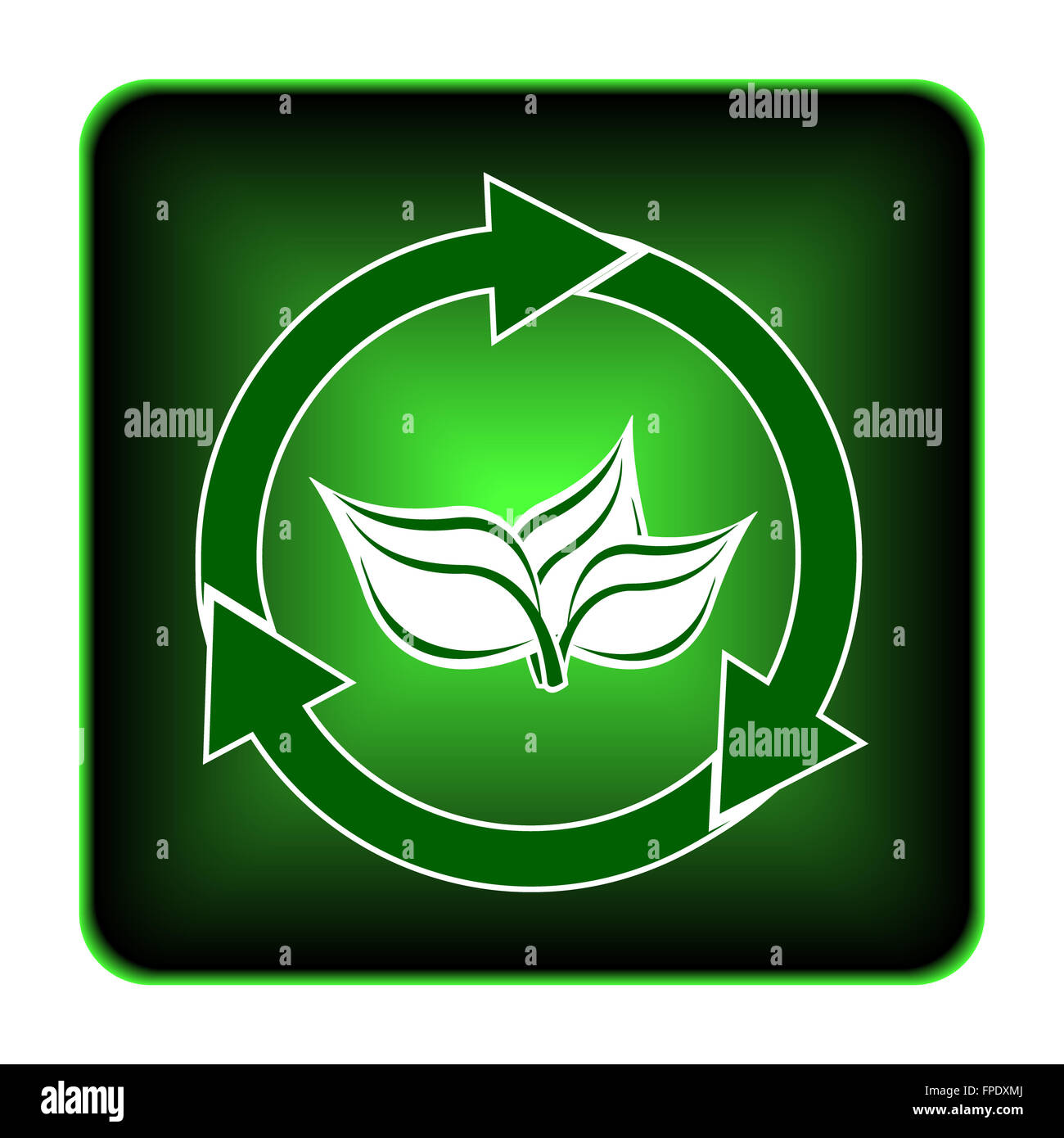 Recycle arrows icon. Internet button on white background Stock Photo ...