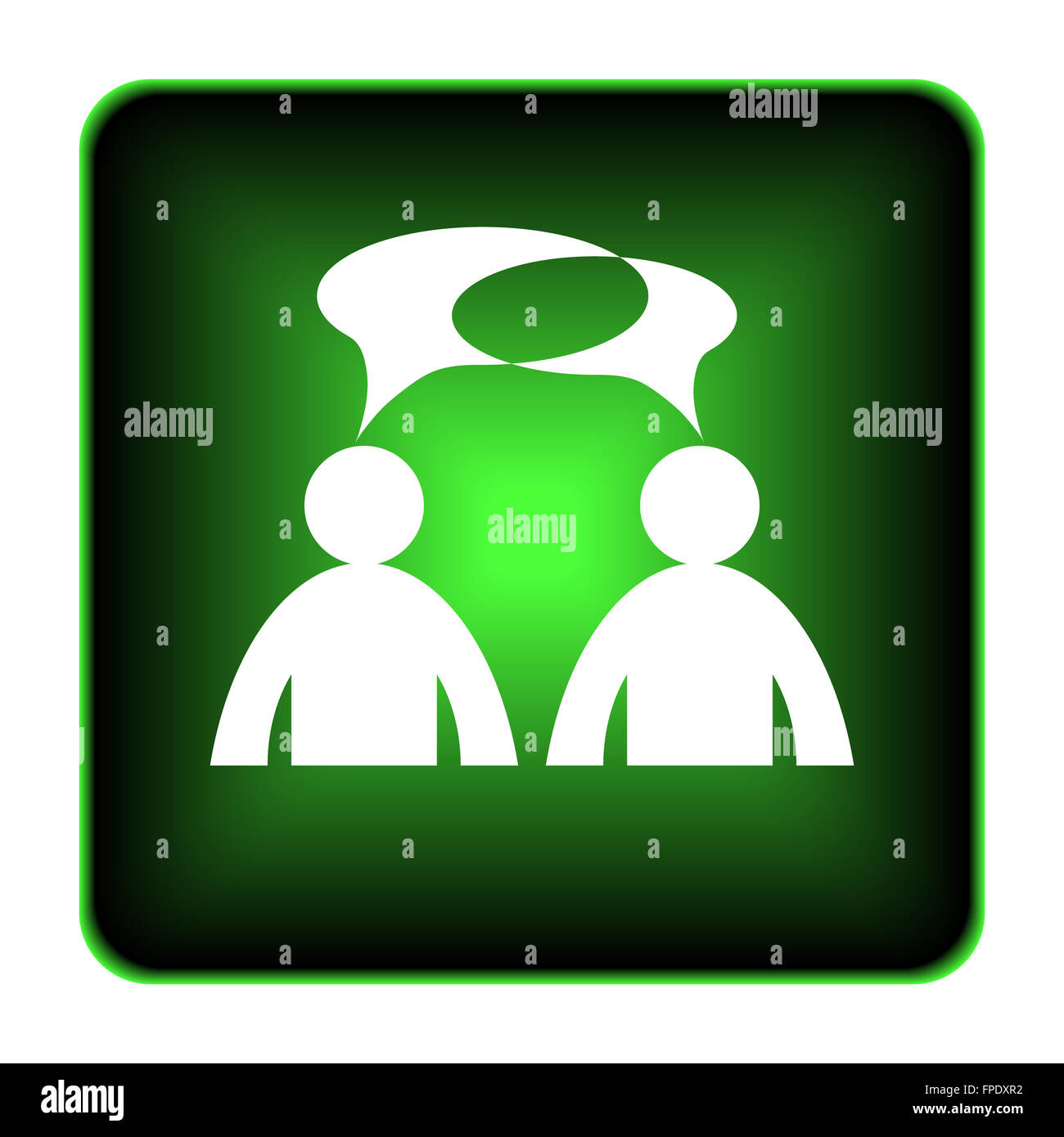 Comments icon. Internet button on white background. - men with bubbles ...