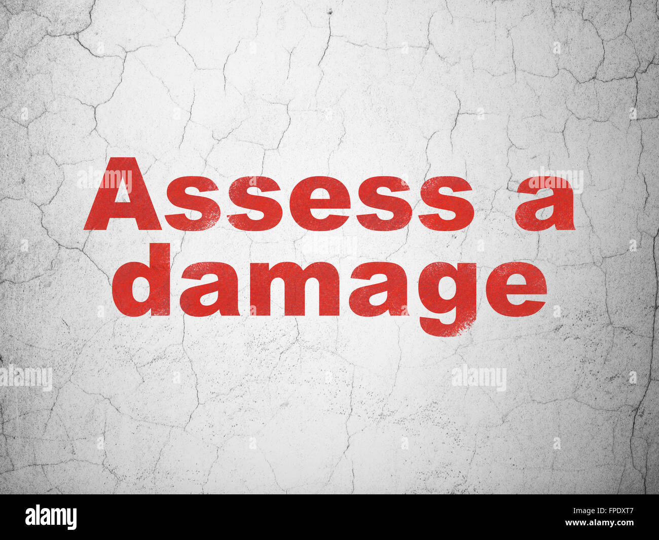 Insurance concept: Assess A Damage on wall background Stock Photo - Alamy