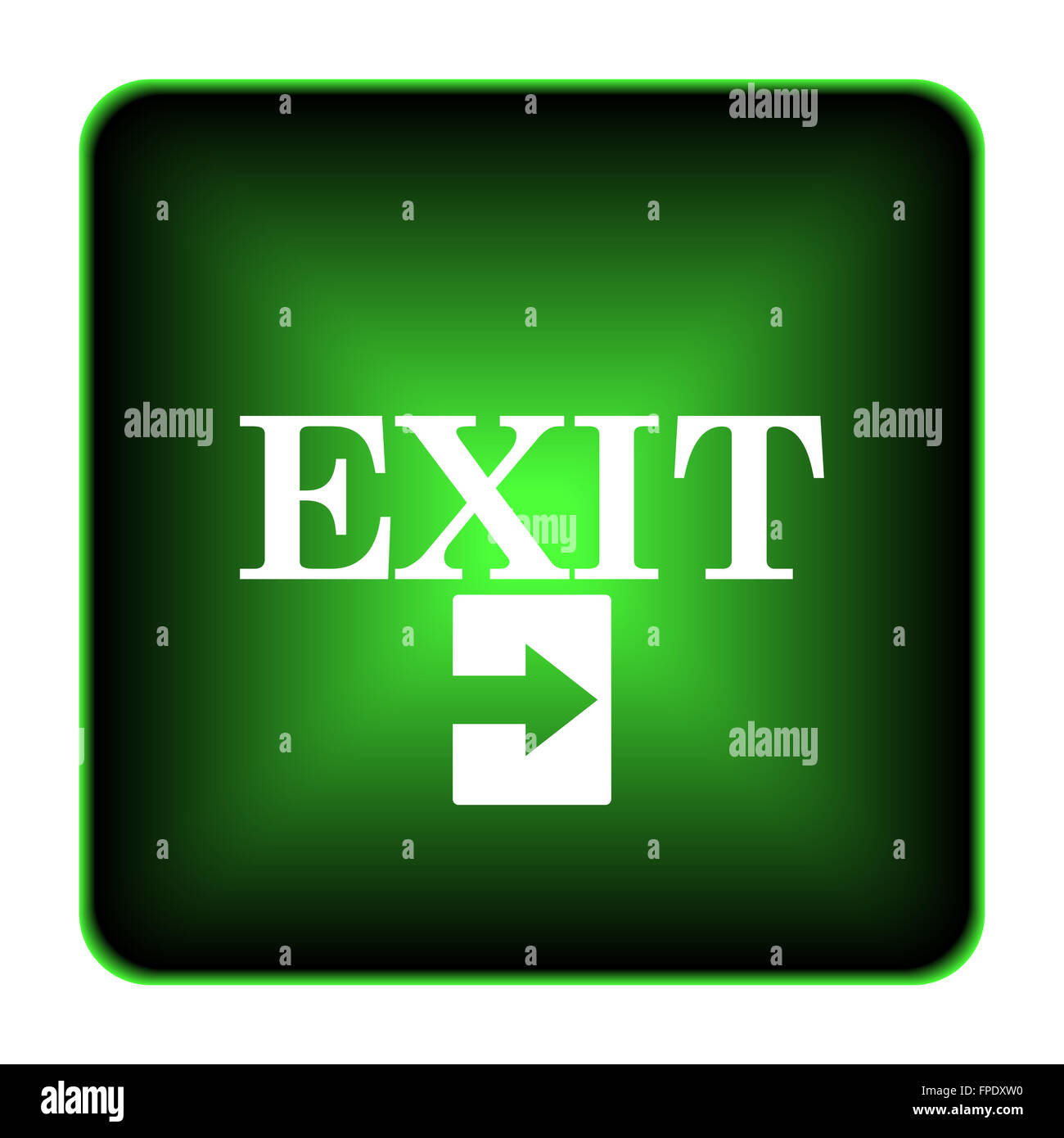 Exit icon. Internet button on white background Stock Photo - Alamy