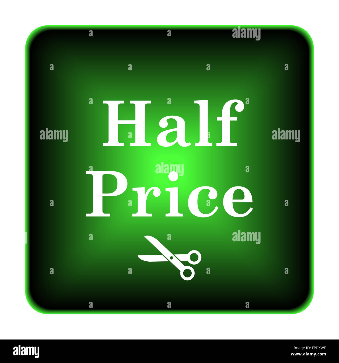3d half price button hi-res stock photography and images - Alamy