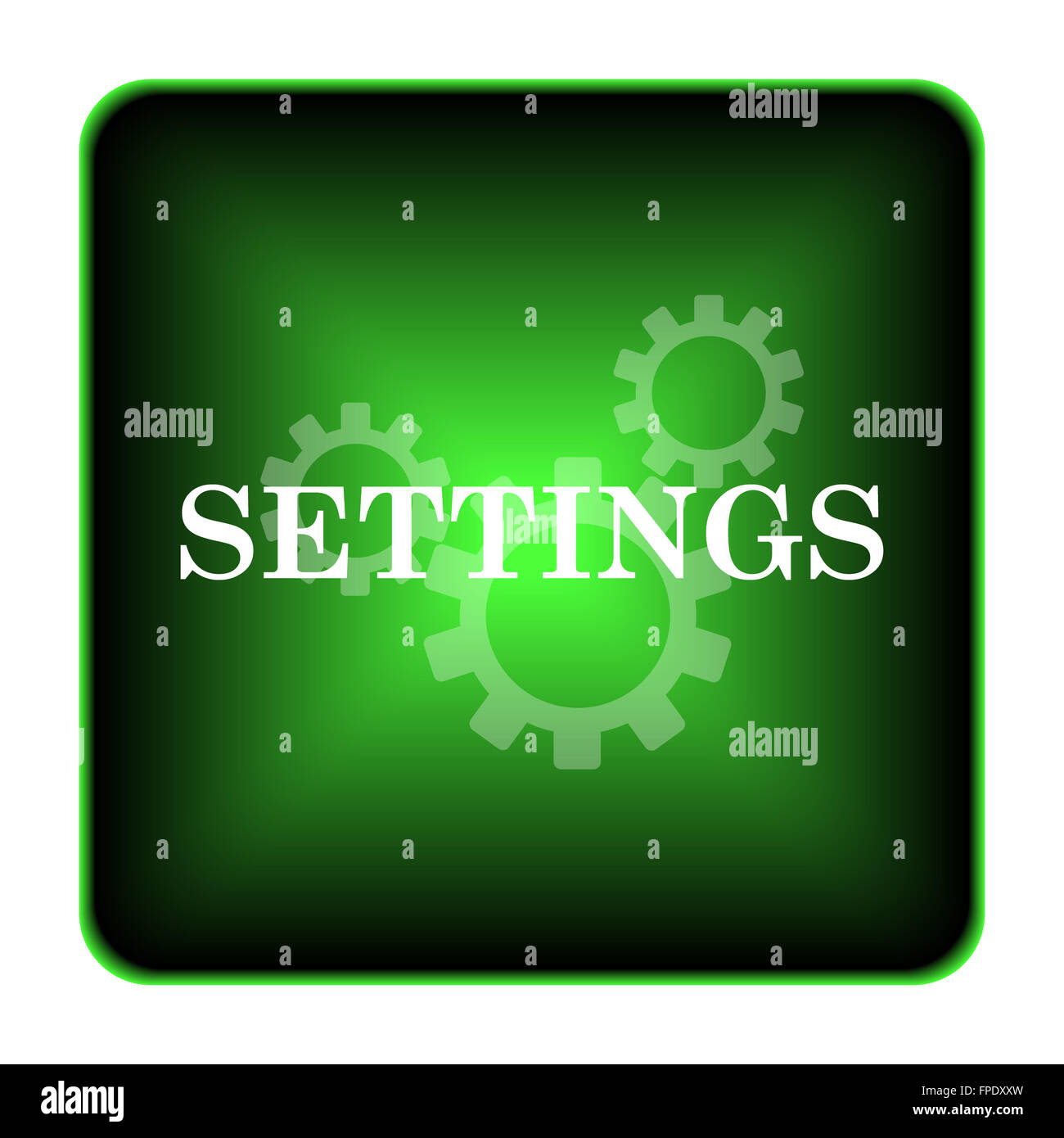 Settings icon. Internet button on white background Stock Photo - Alamy