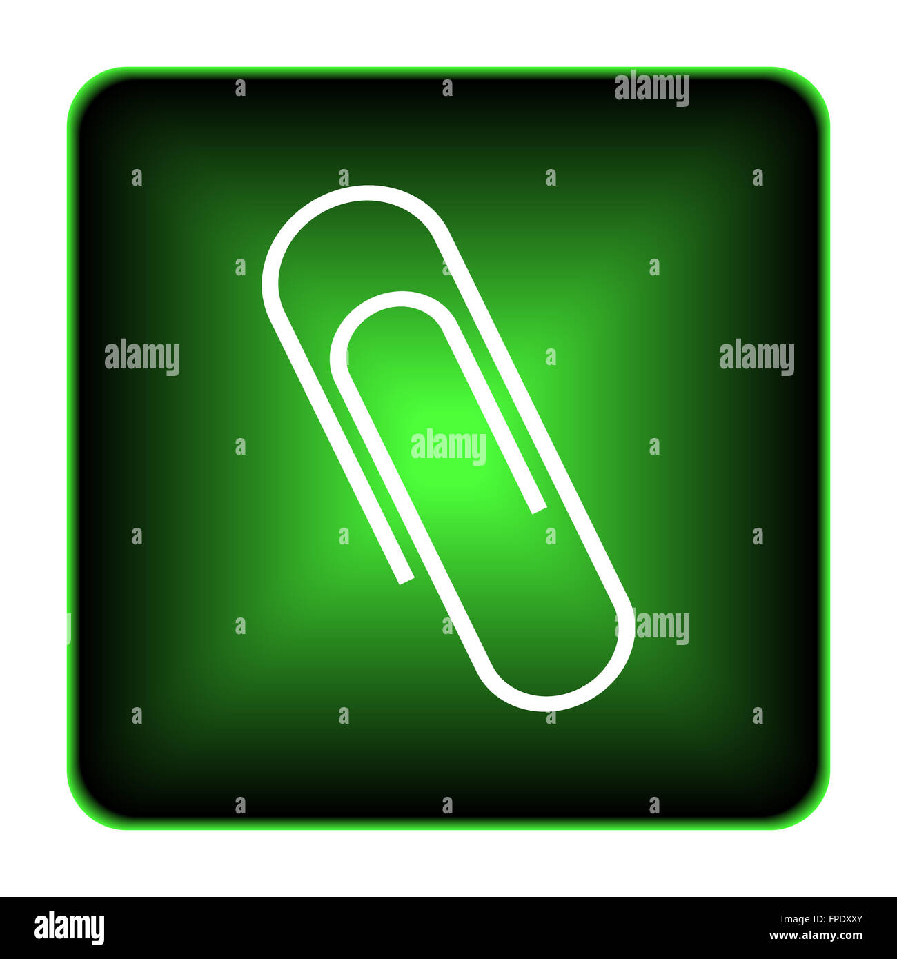 Paperclip icon. Internet button on white background Stock Photo - Alamy