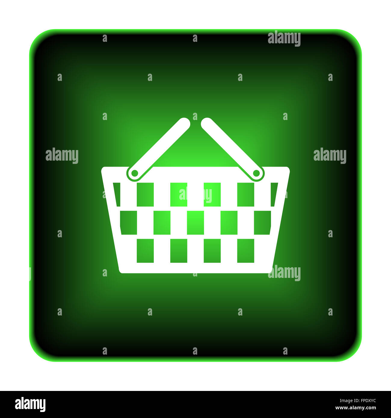 Shopping basket icon. Internet button on white background Stock Photo ...