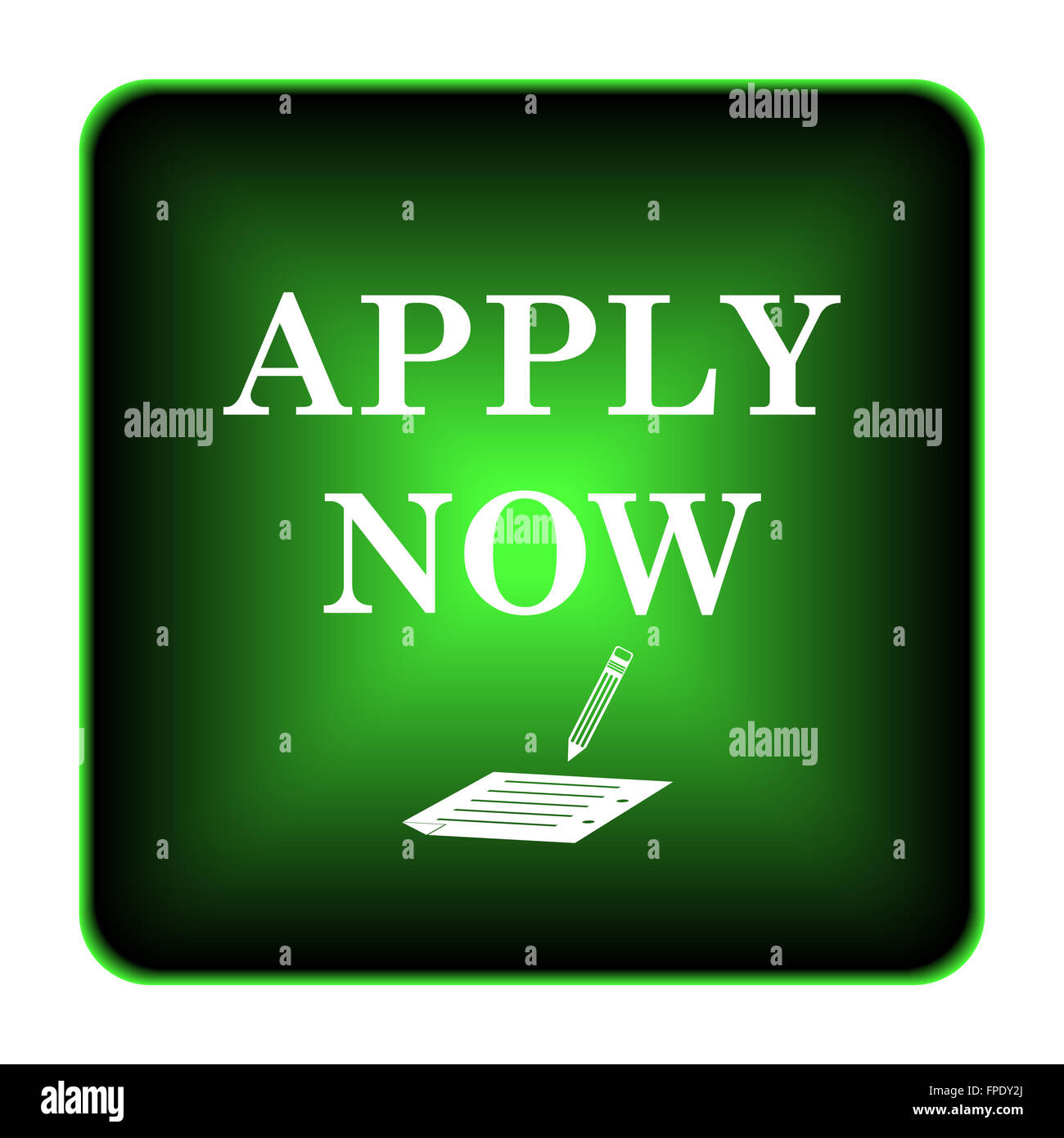 Apply now icon. Internet button on white background Stock Photo - Alamy