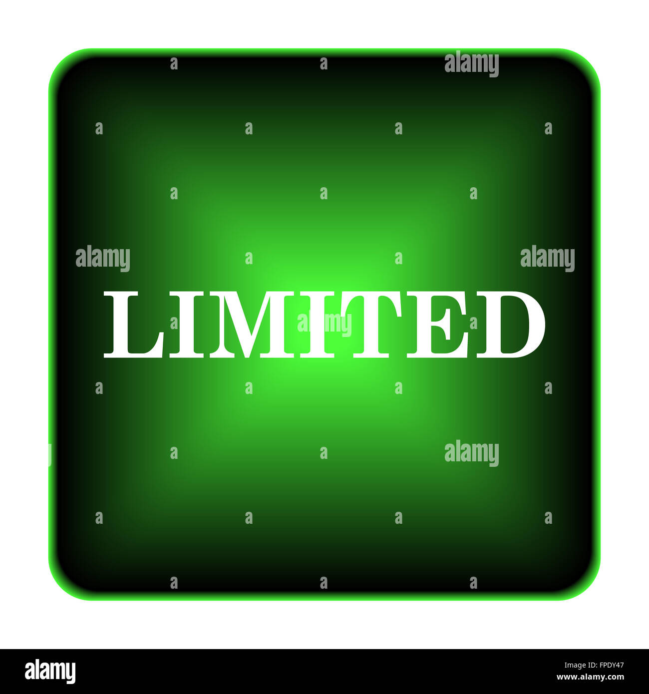 Limited icon. Internet button on white background Stock Photo - Alamy
