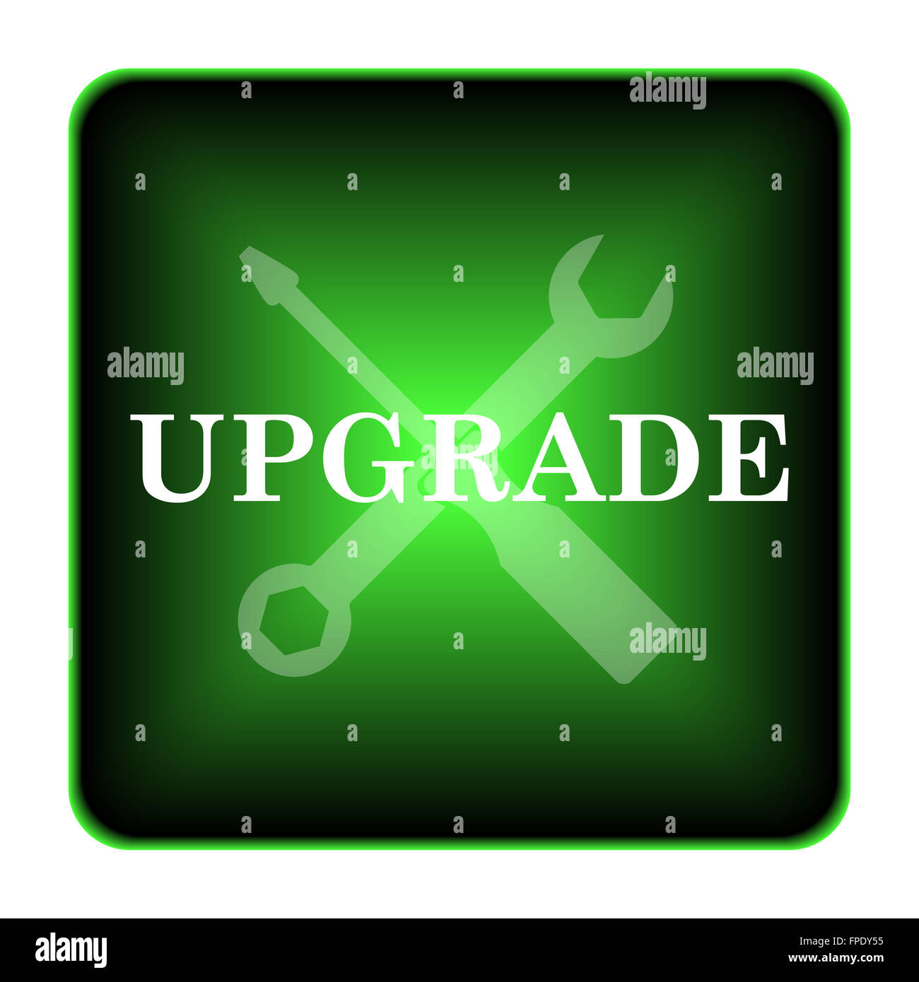 Upgrade icon. Internet button on white background Stock Photo - Alamy
