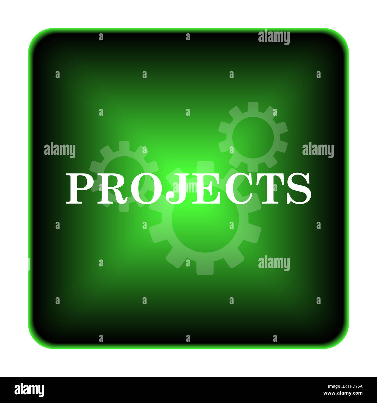 Projects icon. Internet button on white background Stock Photo - Alamy