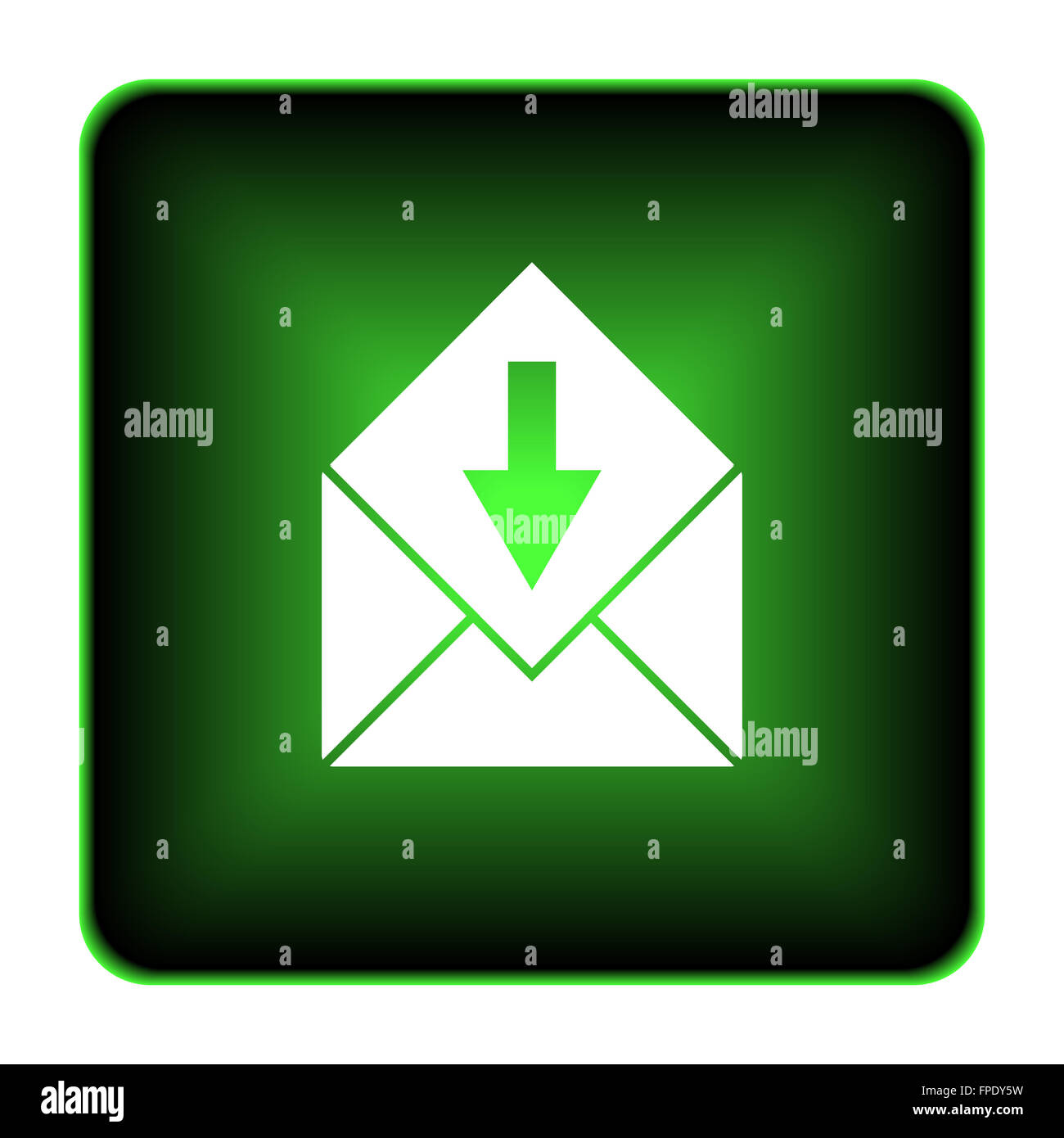 Receive e-mail icon. Internet button on white background Stock Photo ...