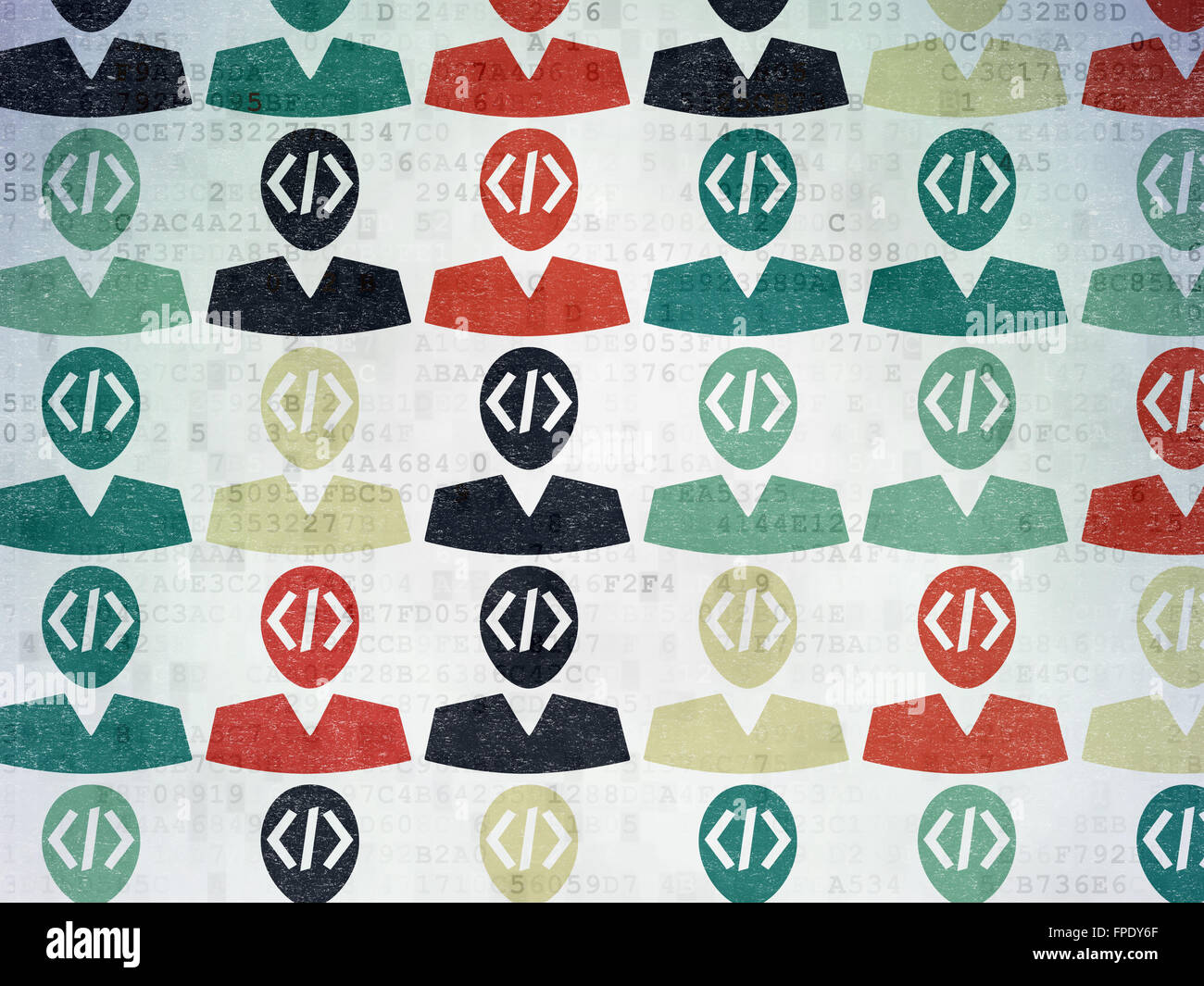 Software concept: Programmer icons on Digital Paper background Stock ...