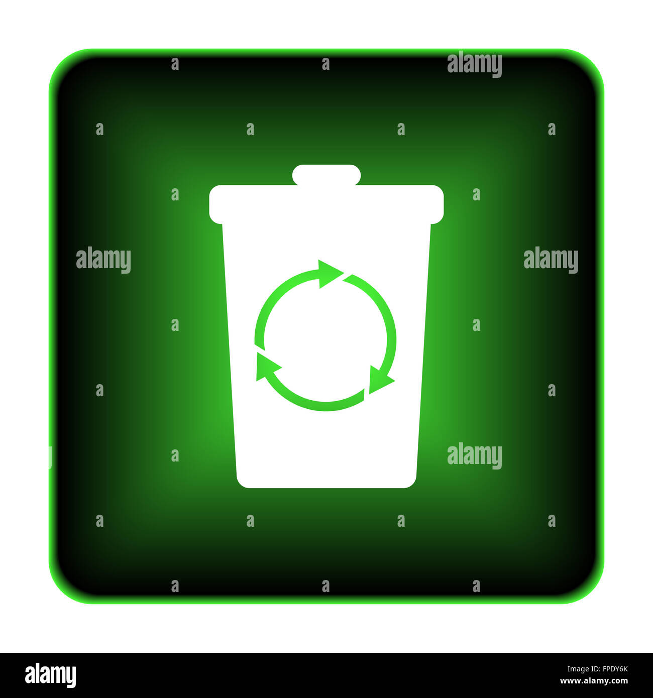 Recycle bin icon. Internet button on white background Stock Photo - Alamy