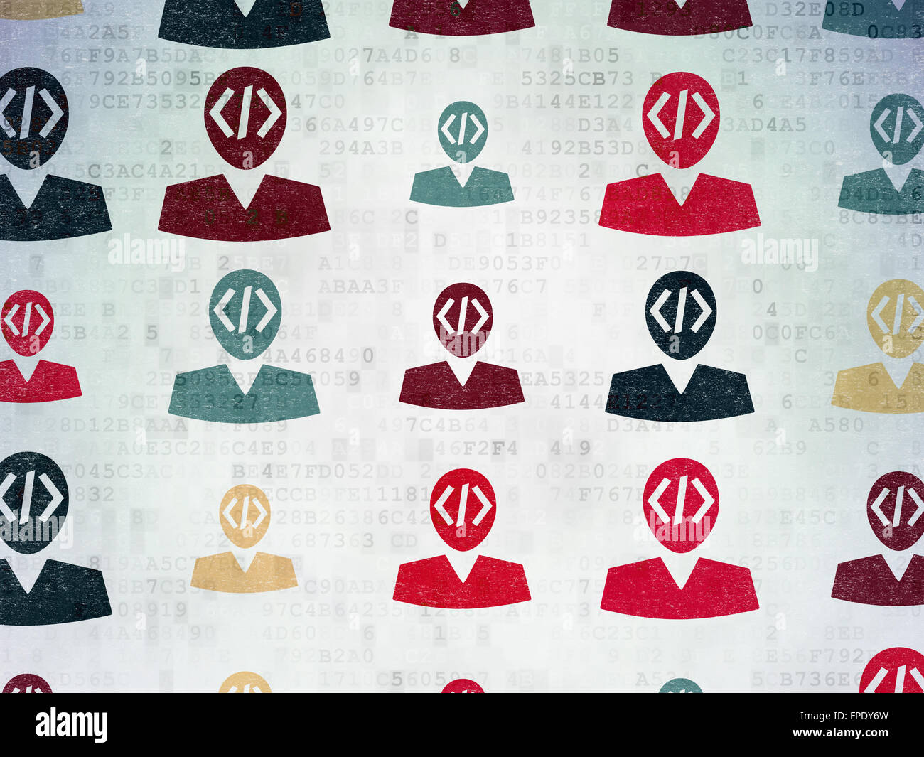 Programming concept: Programmer icons on Digital Paper background Stock ...