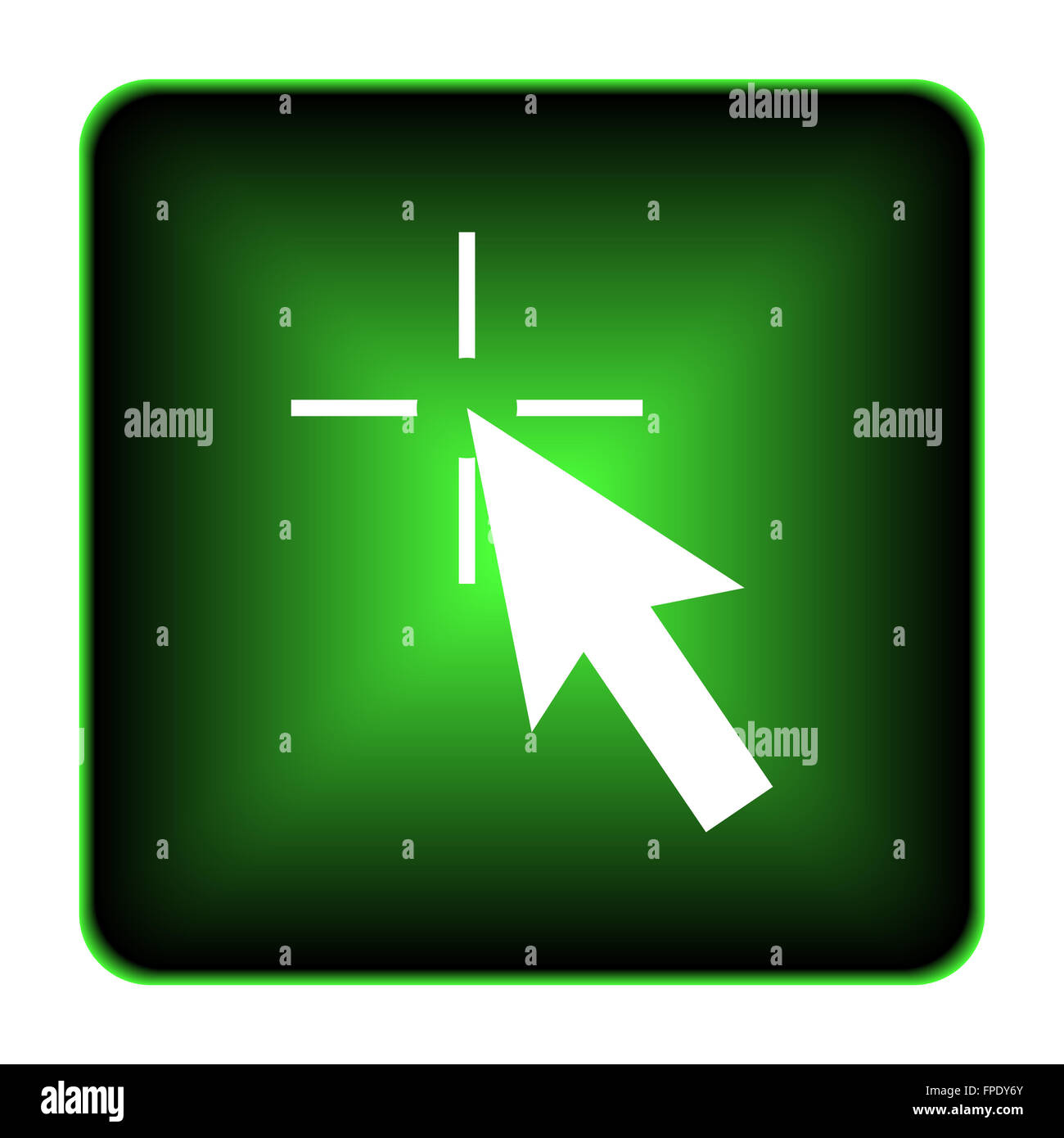 Click here icon. Internet button on white background Stock Photo - Alamy