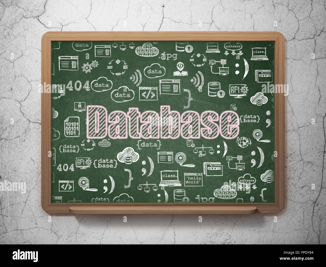 Software concept: Database on School Board background Stock Photo - Alamy
