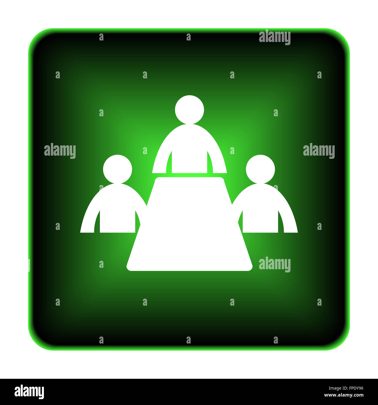 Meeting room icon. Internet button on white background Stock Photo - Alamy