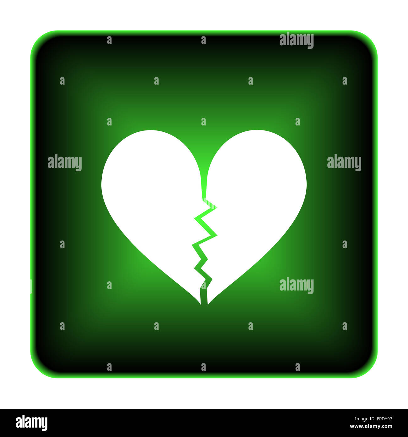 Broken heart icon. Internet button on white background Stock Photo - Alamy