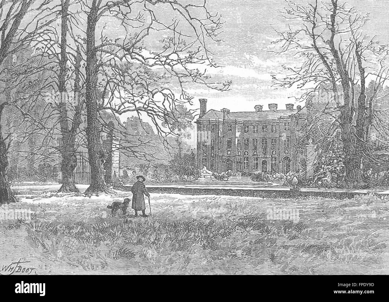 HAM AND PETERSHAM: Ham House, antique print 1888 Stock Photo - Alamy