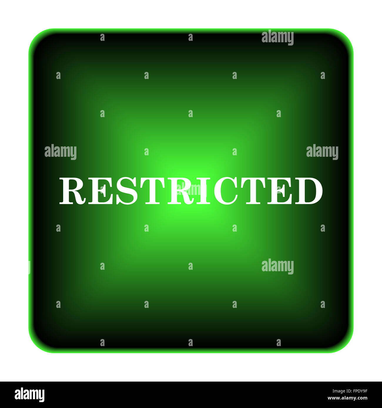 Restricted icon. Internet button on white background Stock Photo - Alamy