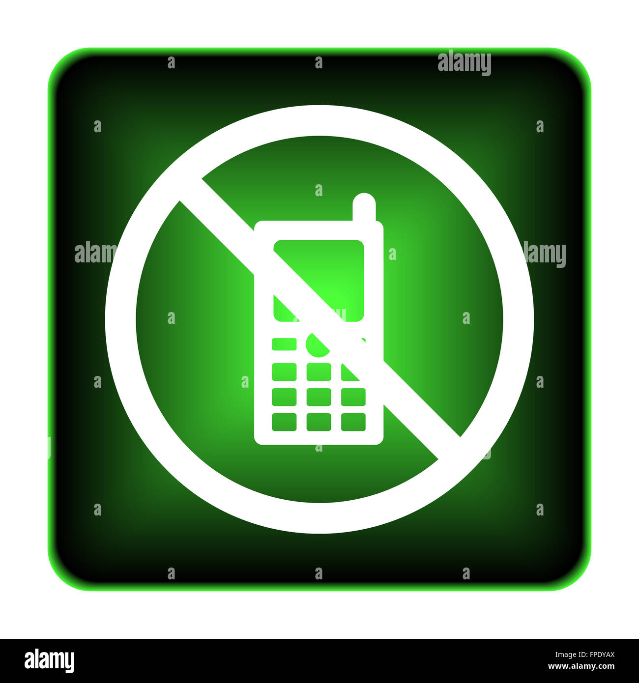 Mobile phone restricted icon. Internet button on white background Stock ...