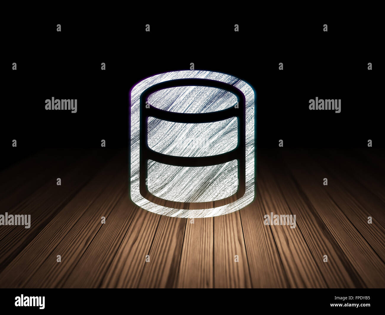 Database concept: Database in grunge dark room Stock Photo - Alamy