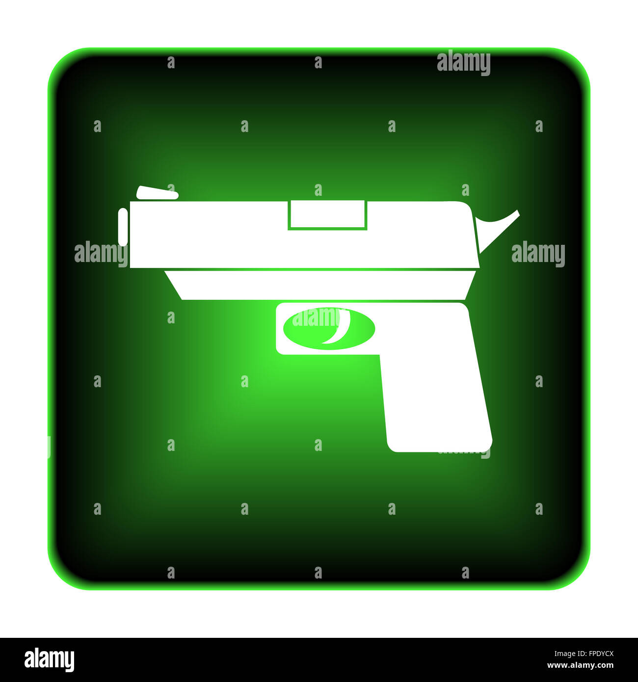 Gun icon. Internet button on white background Stock Photo - Alamy