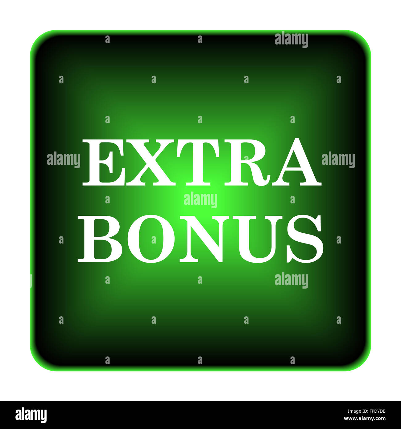 Extra bonus icon. Internet button on white background Stock Photo - Alamy