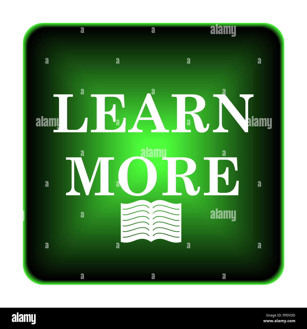 Learn more icon. Internet button on white background Stock Photo - Alamy