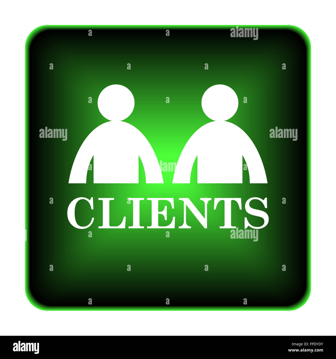 Clients icon. Internet button on white background Stock Photo - Alamy