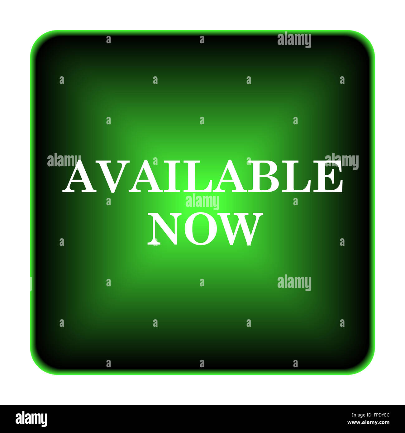 Available now icon. Internet button on white background Stock Photo - Alamy