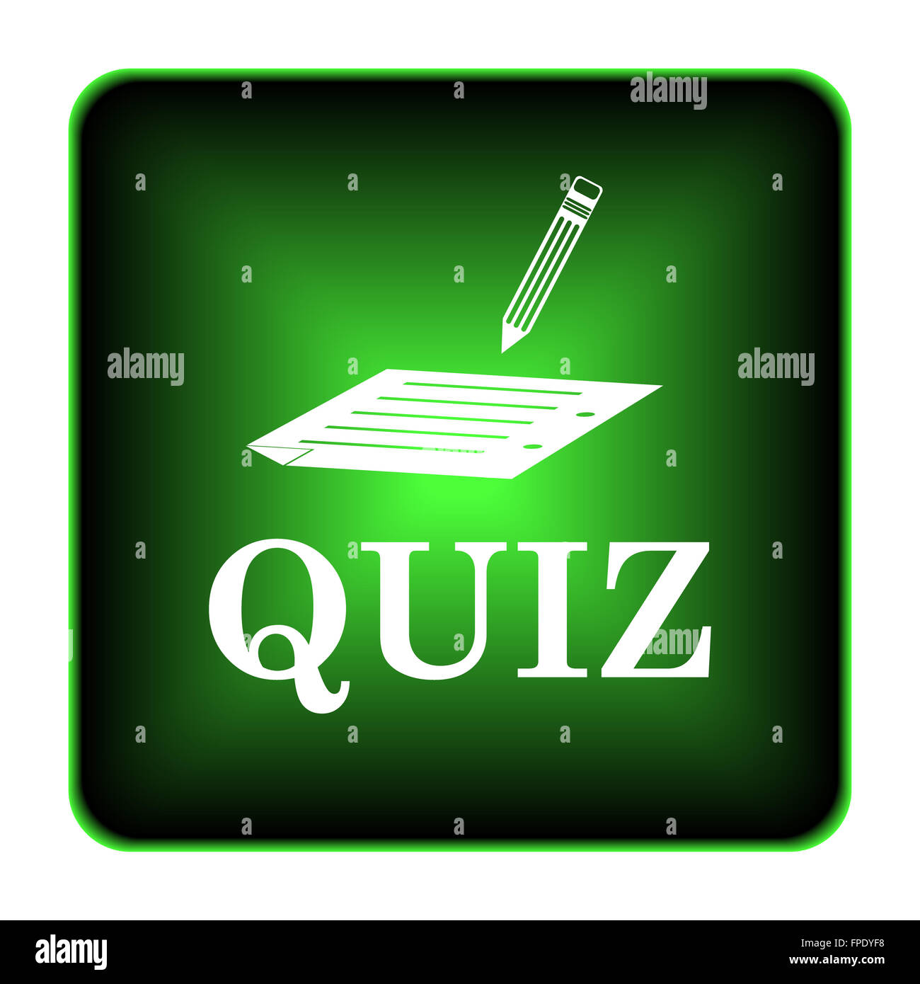Quiz icon. Internet button on white background Stock Photo - Alamy
