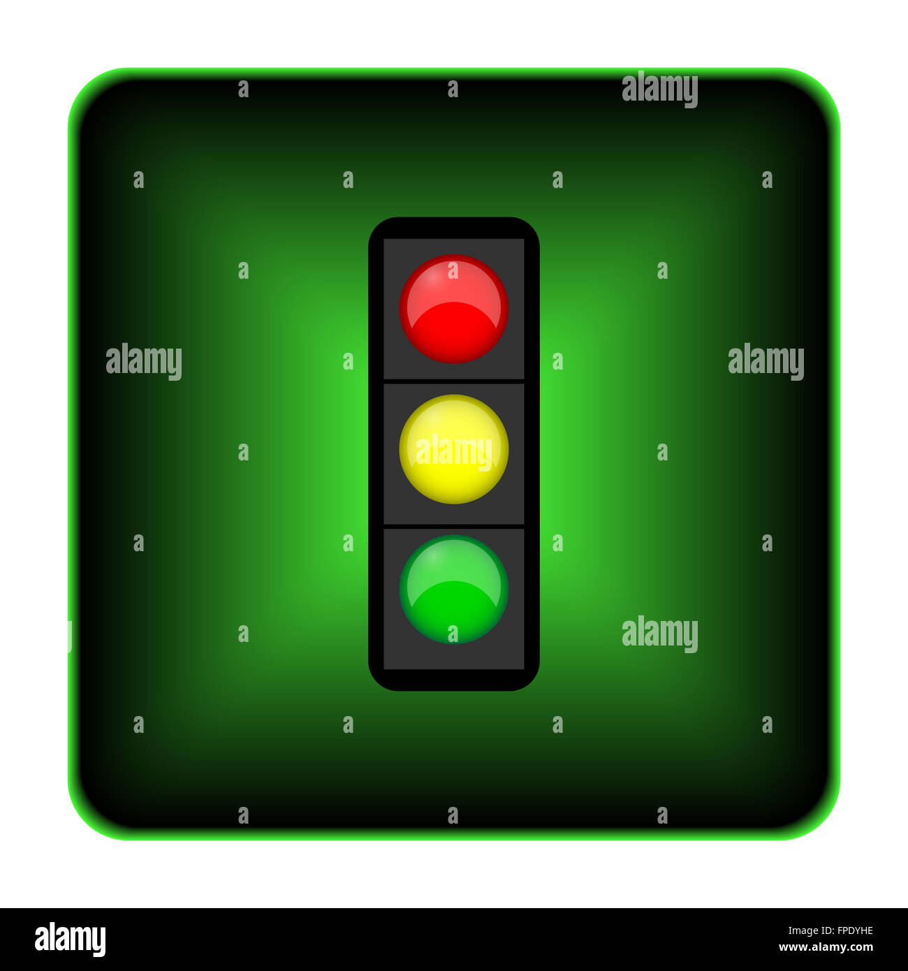Traffic light icon. Internet button on white background Stock Photo - Alamy