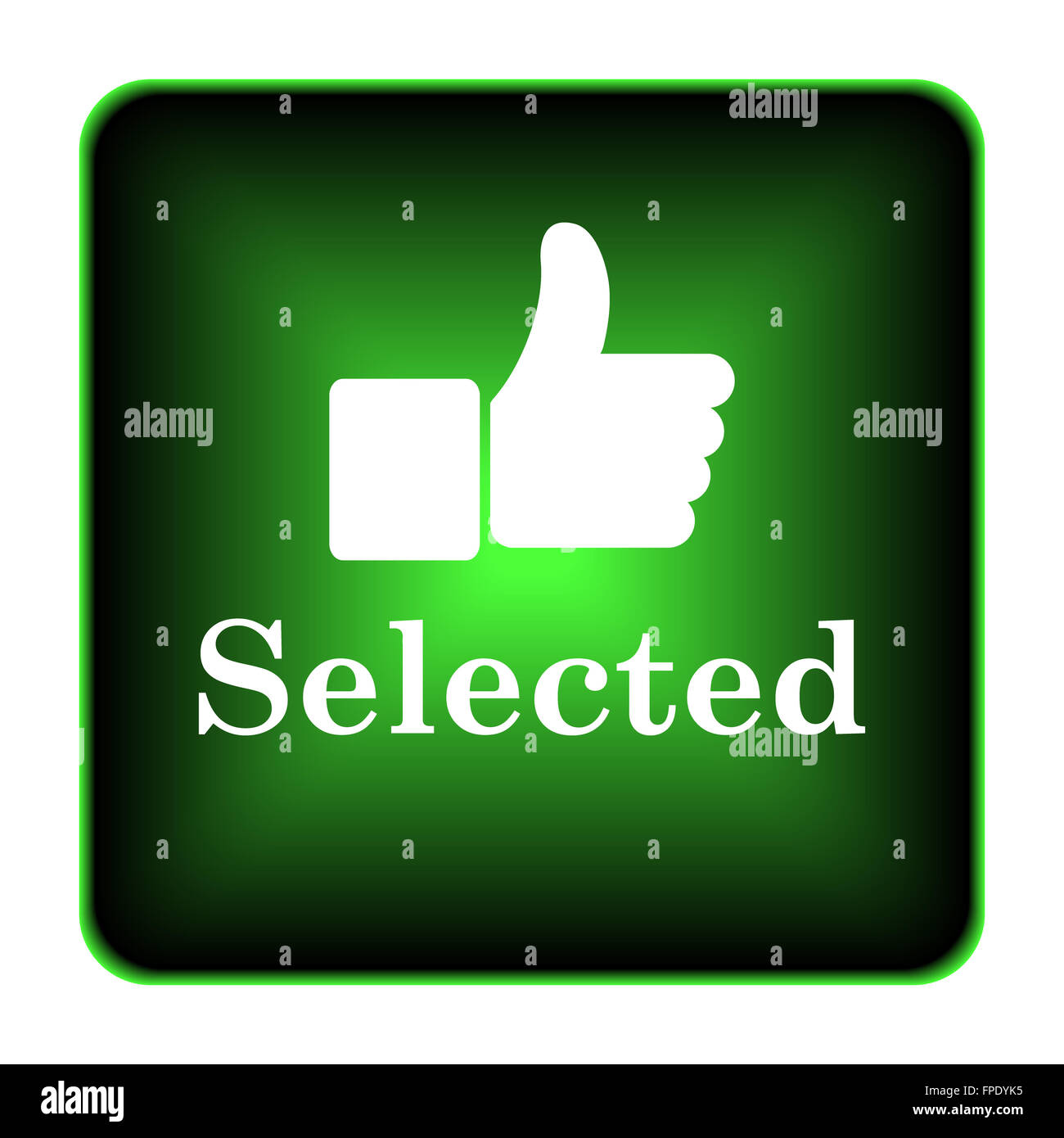 Selected icon. Internet button on white background Stock Photo - Alamy