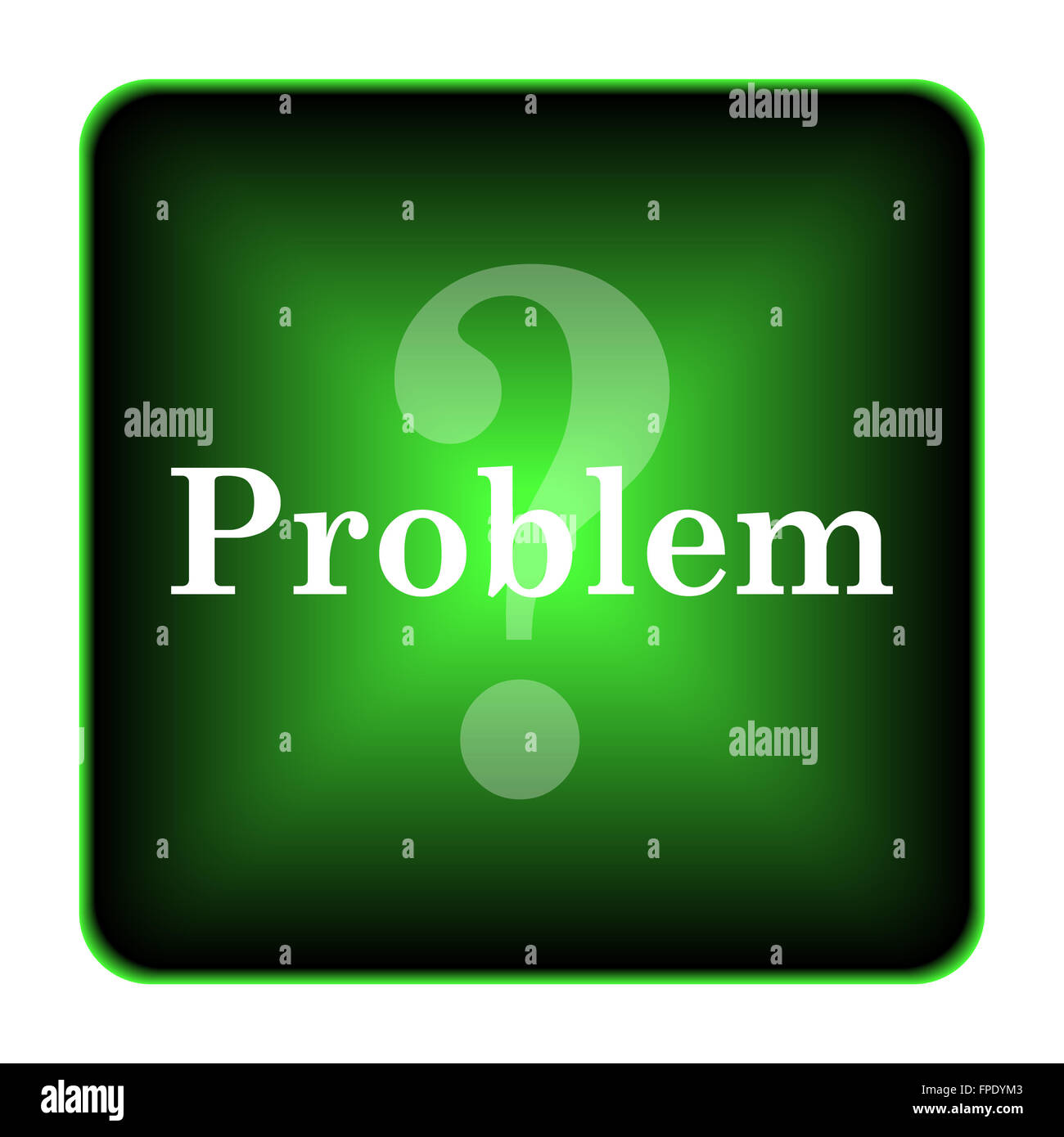 Problem icon. Internet button on white background Stock Photo - Alamy