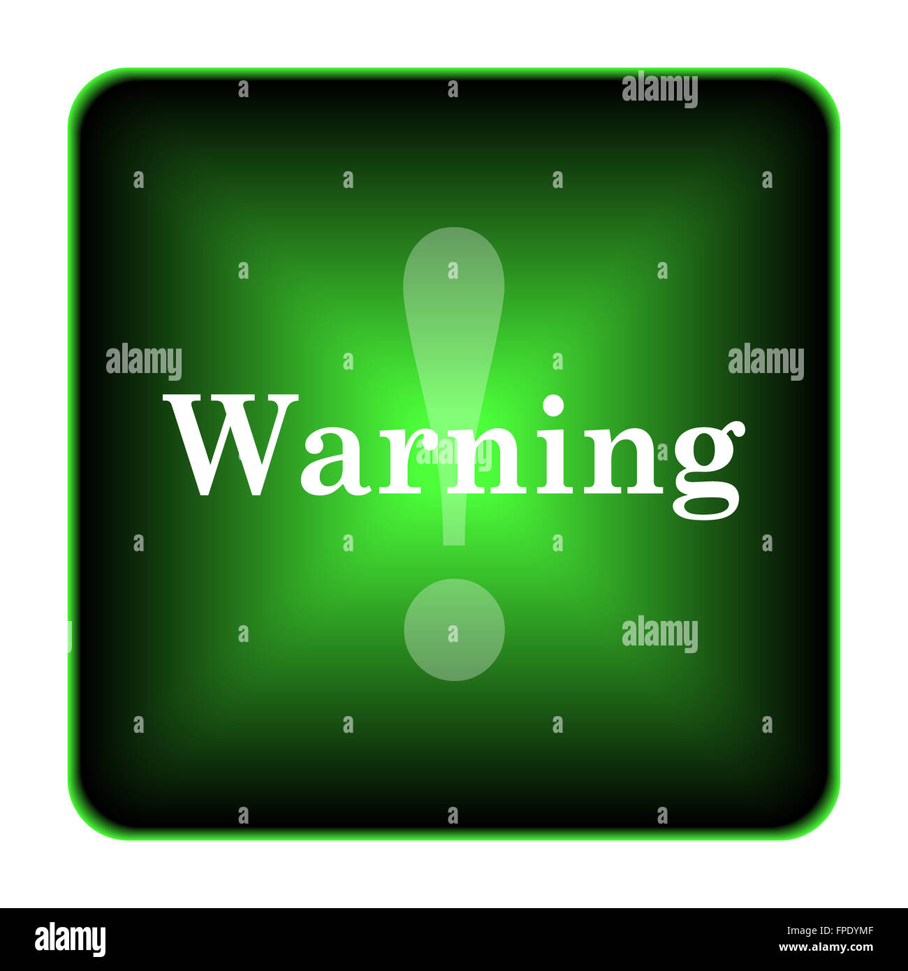 Warning icon. Internet button on white background Stock Photo - Alamy
