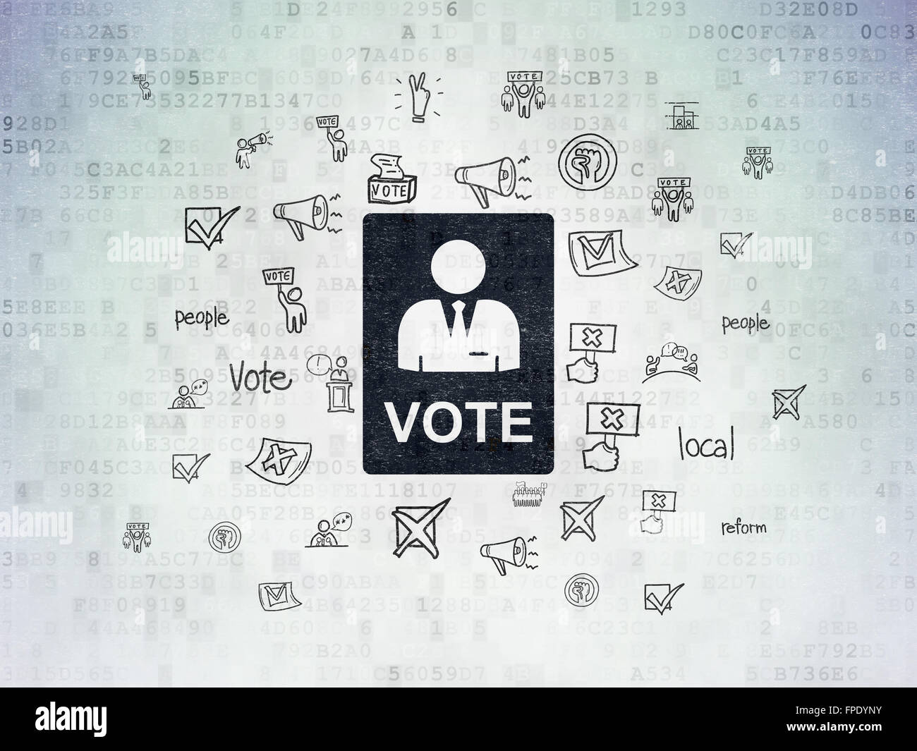 Politics concept: Ballot on Digital Paper background Stock Photo - Alamy