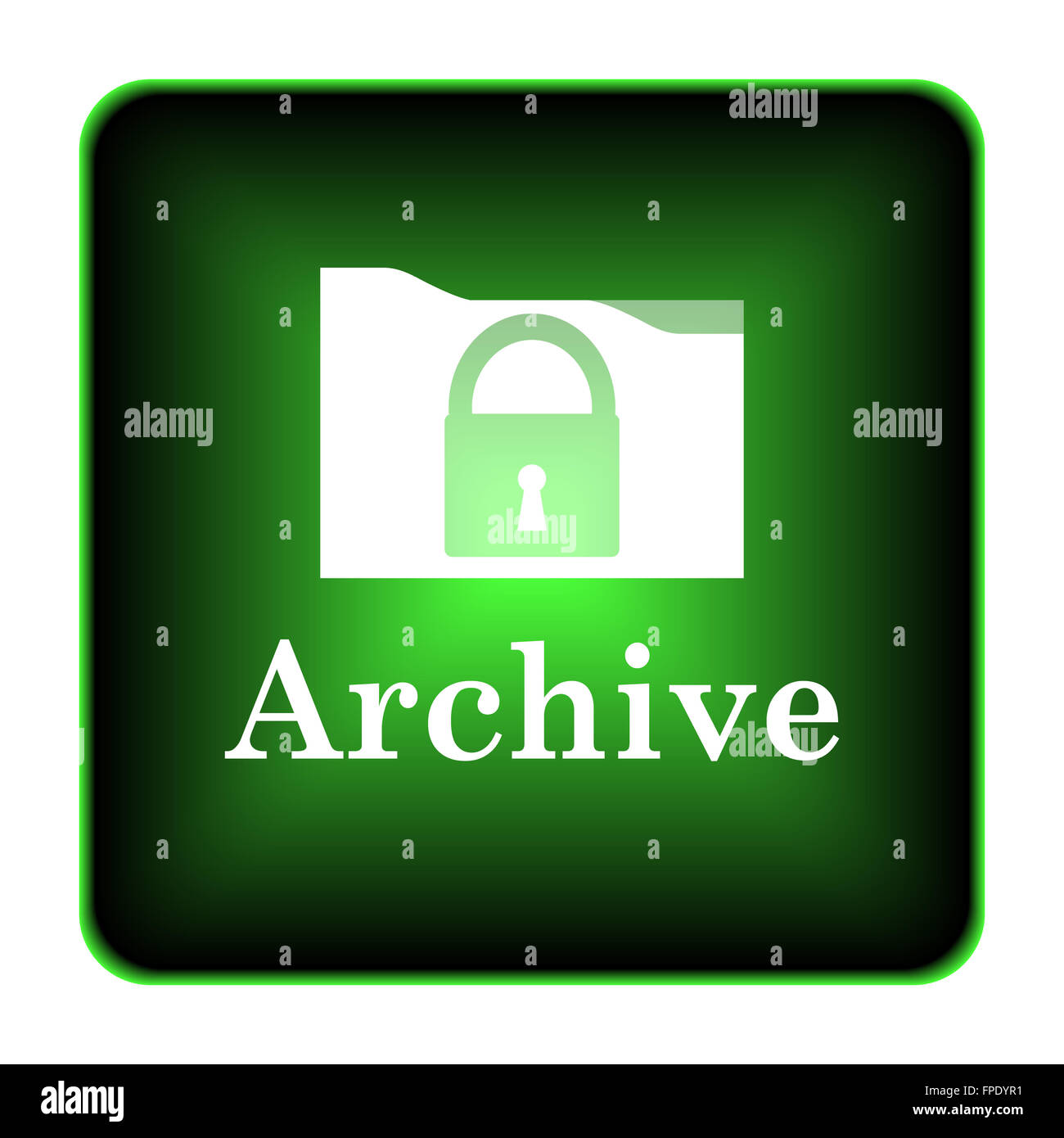 Archive icon. Internet button on white background Stock Photo - Alamy