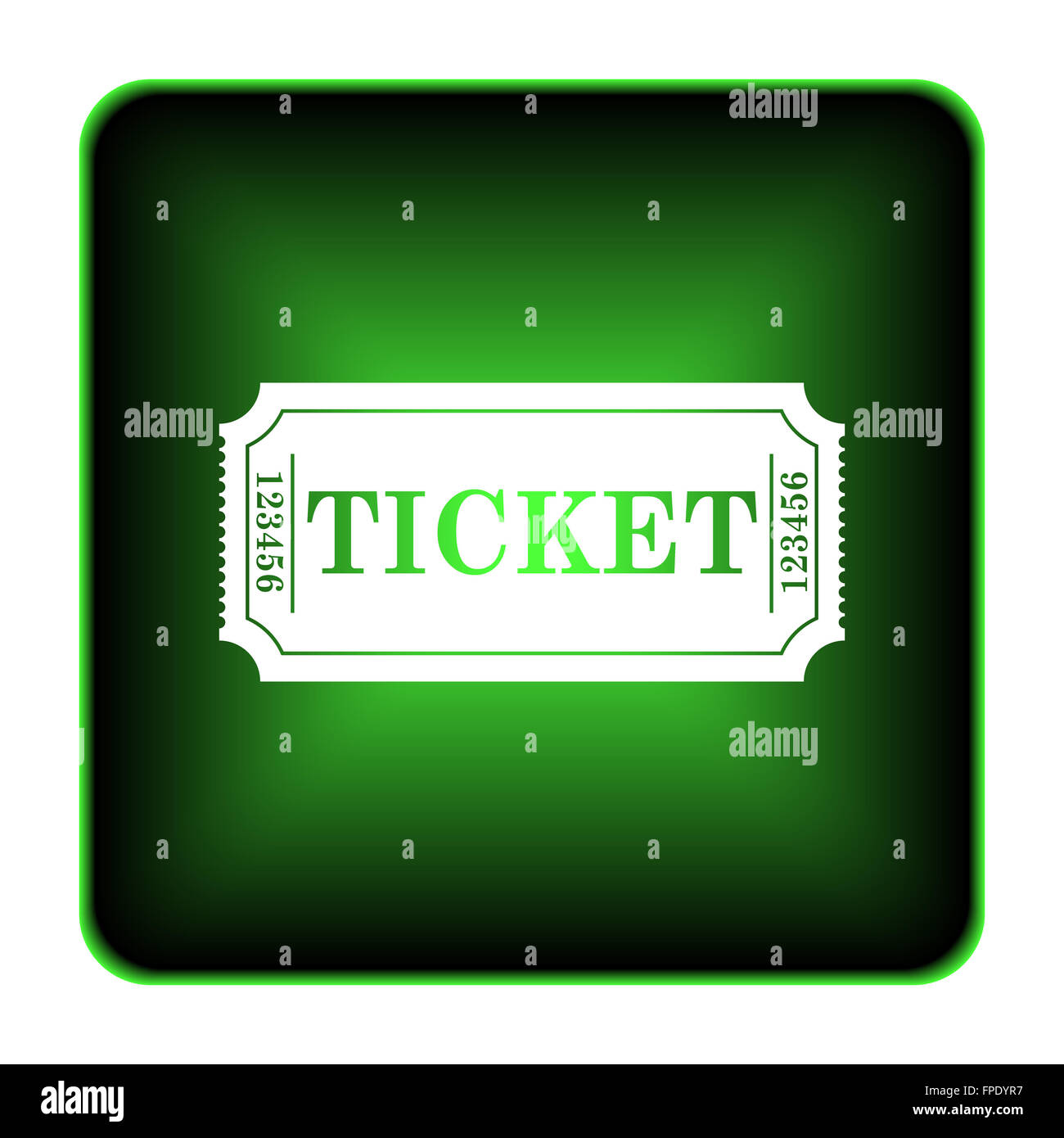 Cinema ticket icon. Internet button on white background Stock Photo - Alamy