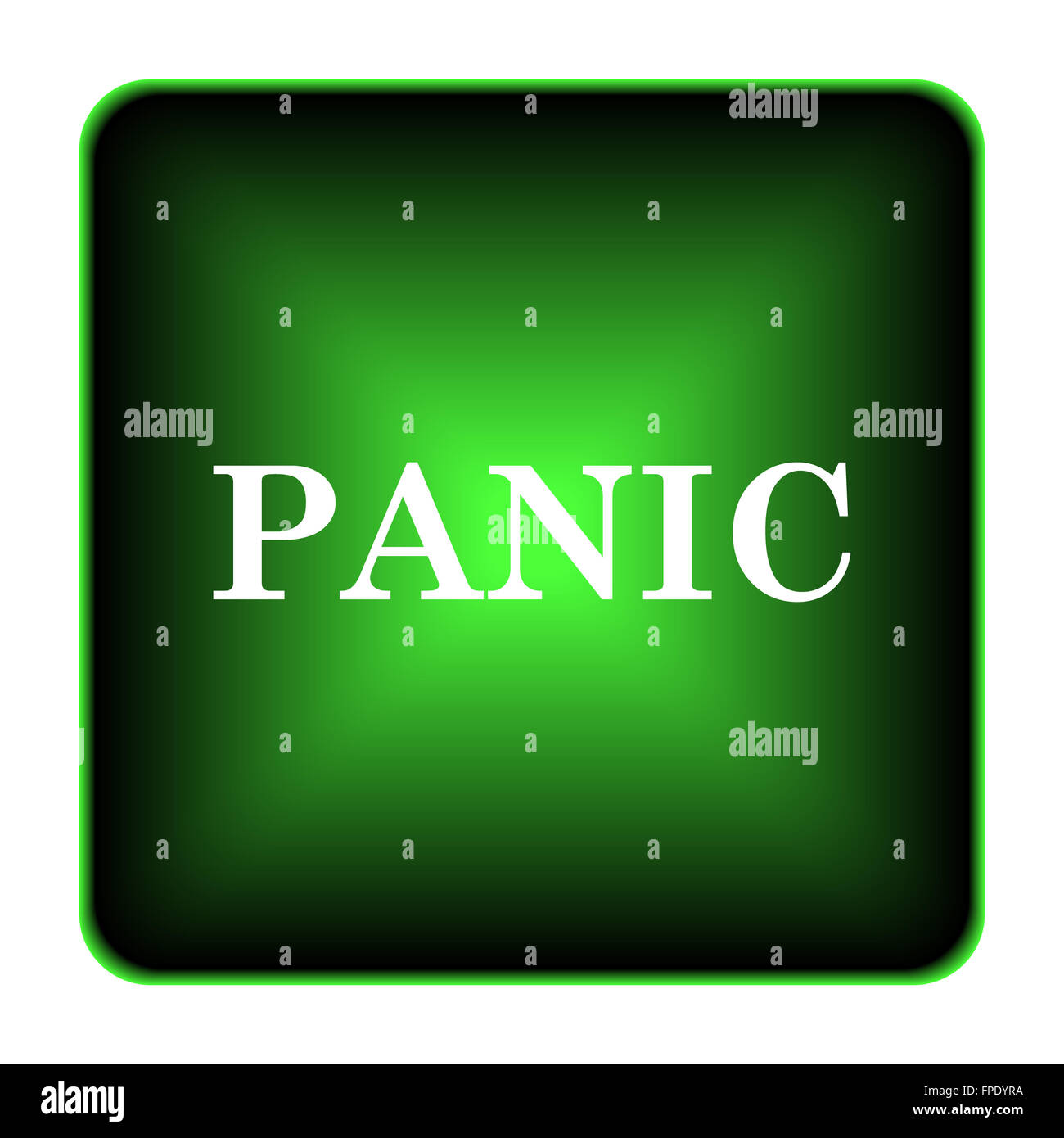 Panic icon. Internet button on white background Stock Photo - Alamy