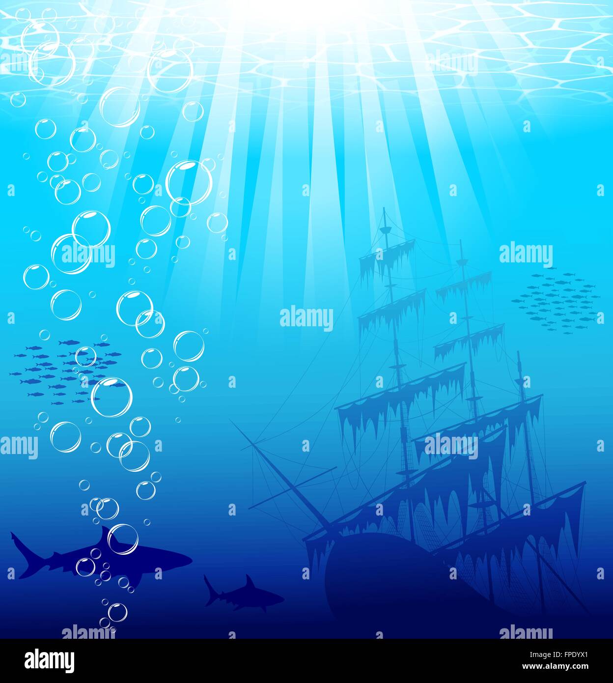 Sunbeams underwater Stock Vector Images - Alamy