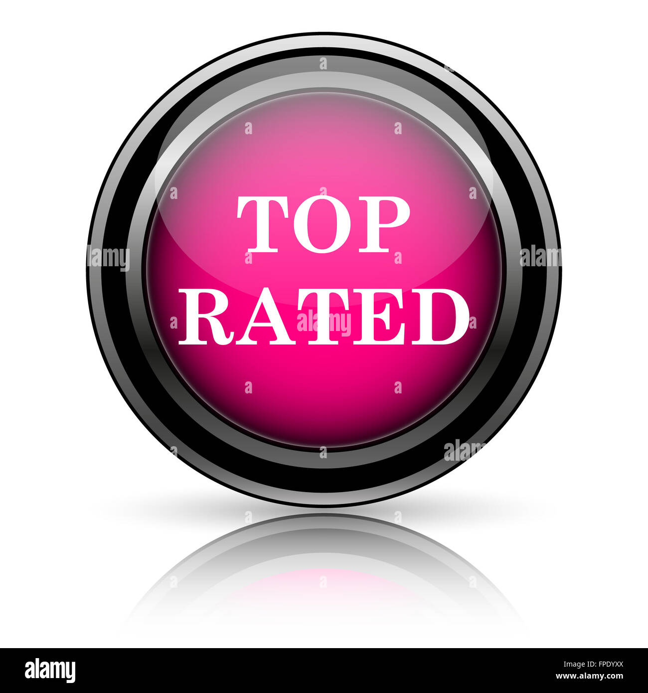 Top rated icon. Internet button on white background Stock Photo - Alamy
