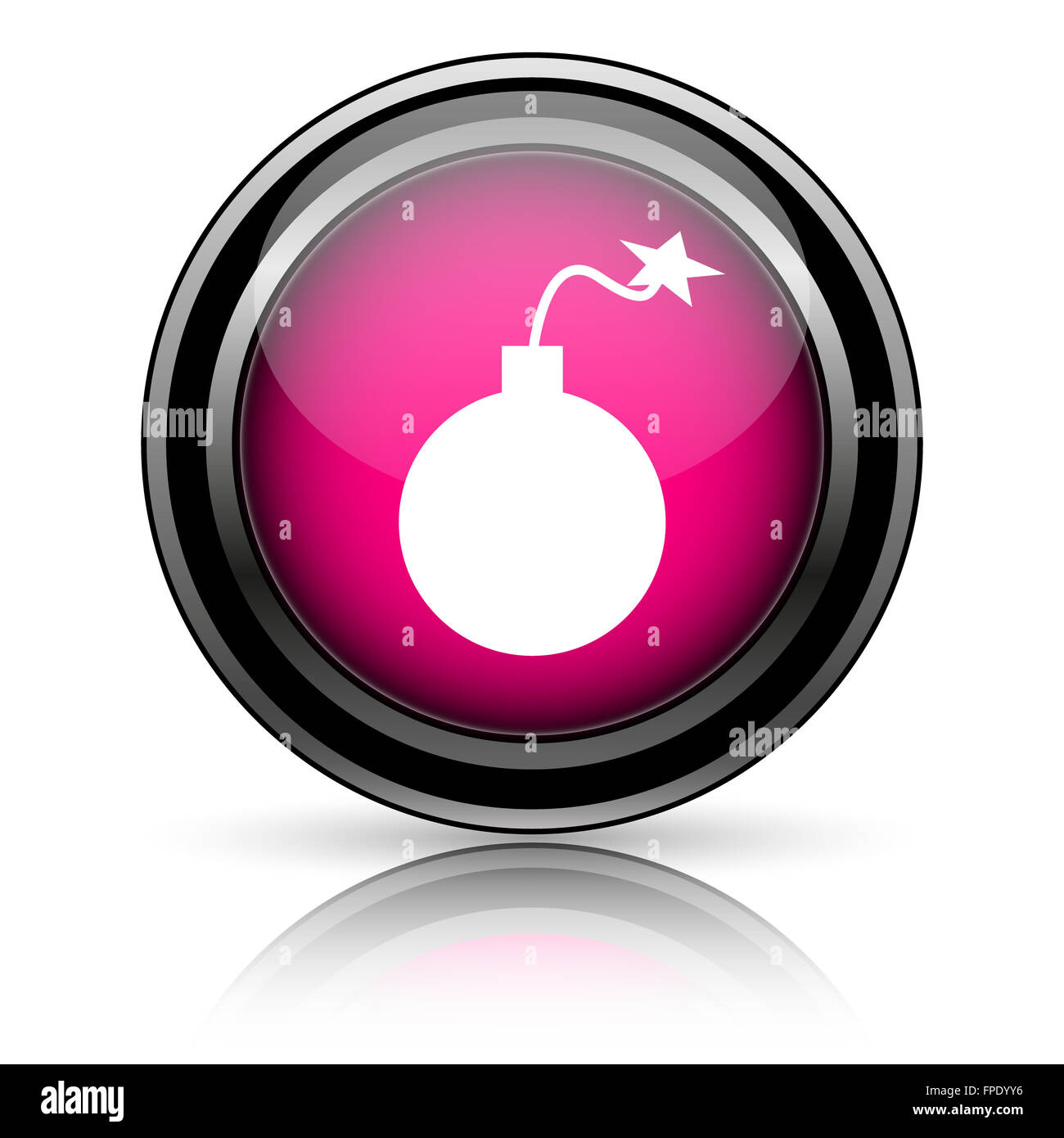 Bomb icon. Internet button on white background Stock Photo - Alamy