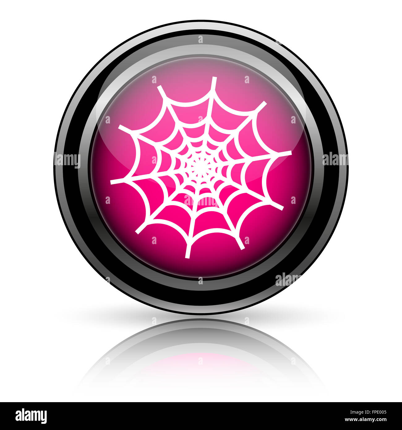Spider web icon. Internet button on white background Stock Photo - Alamy