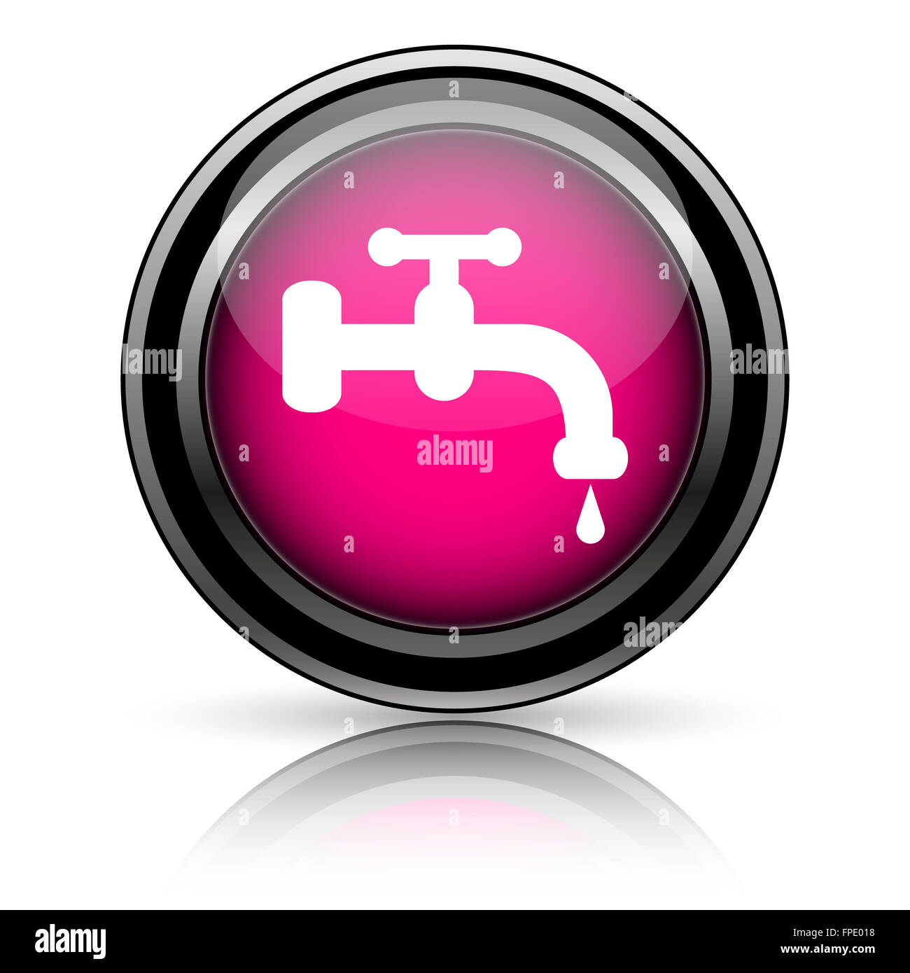 Water tap icon. Internet button on white background Stock Photo - Alamy