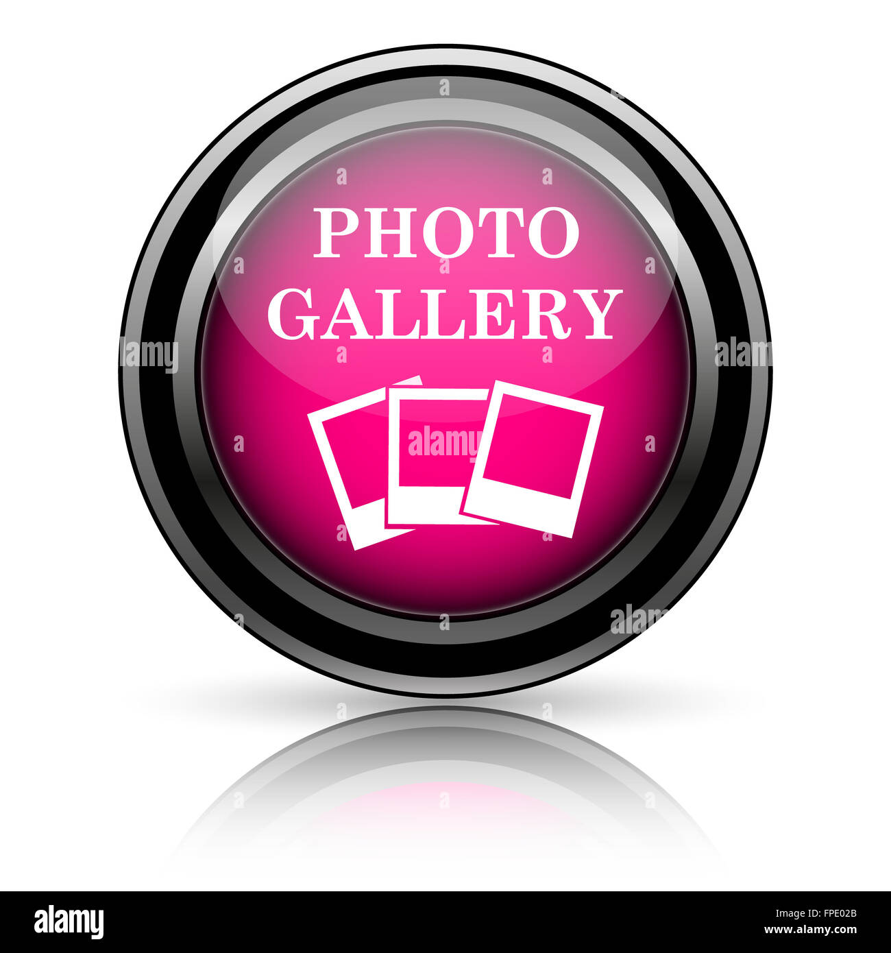 Photo gallery icon. Internet button on white background Stock Photo - Alamy