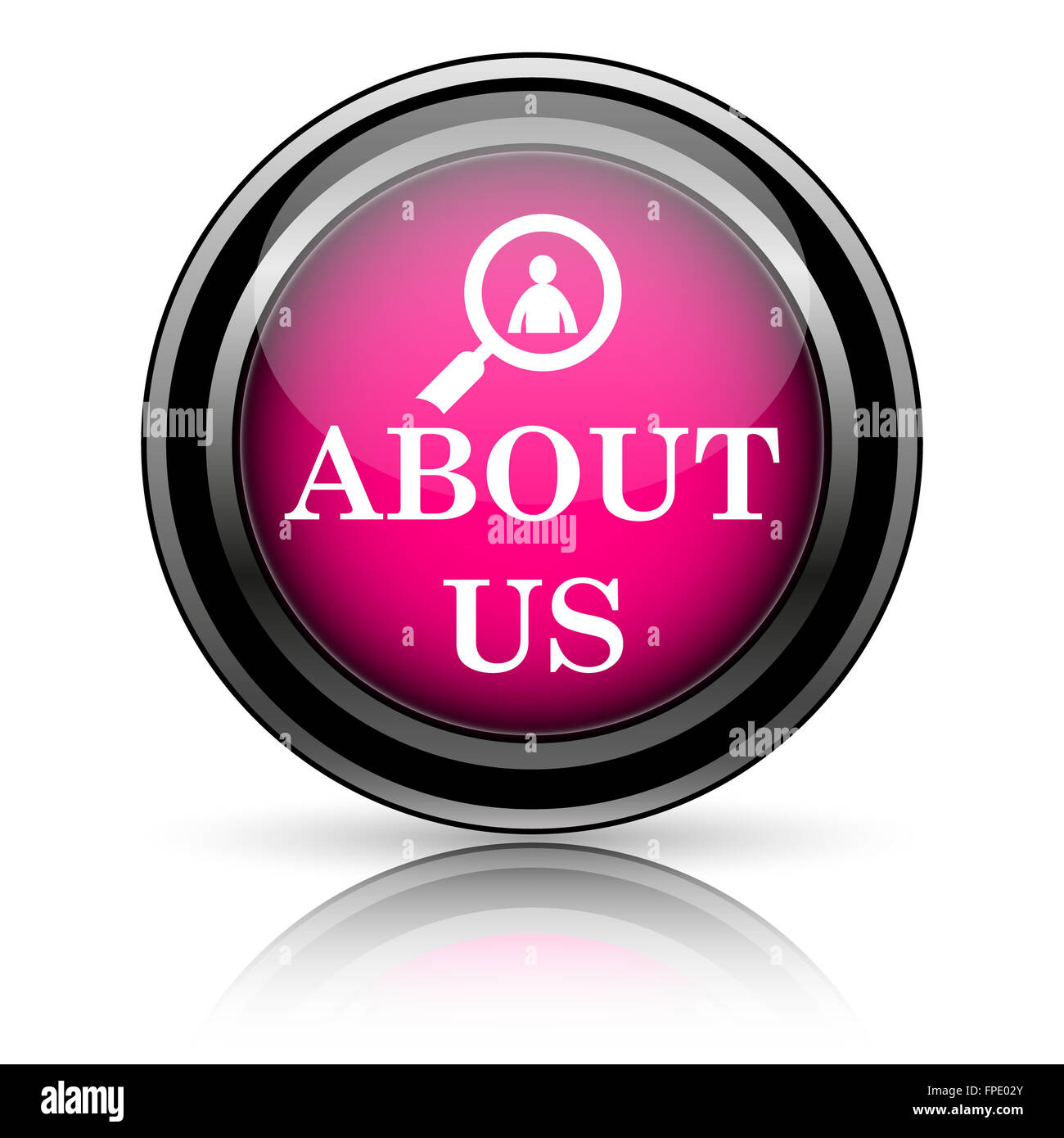 About us icon. Internet button on white background Stock Photo - Alamy