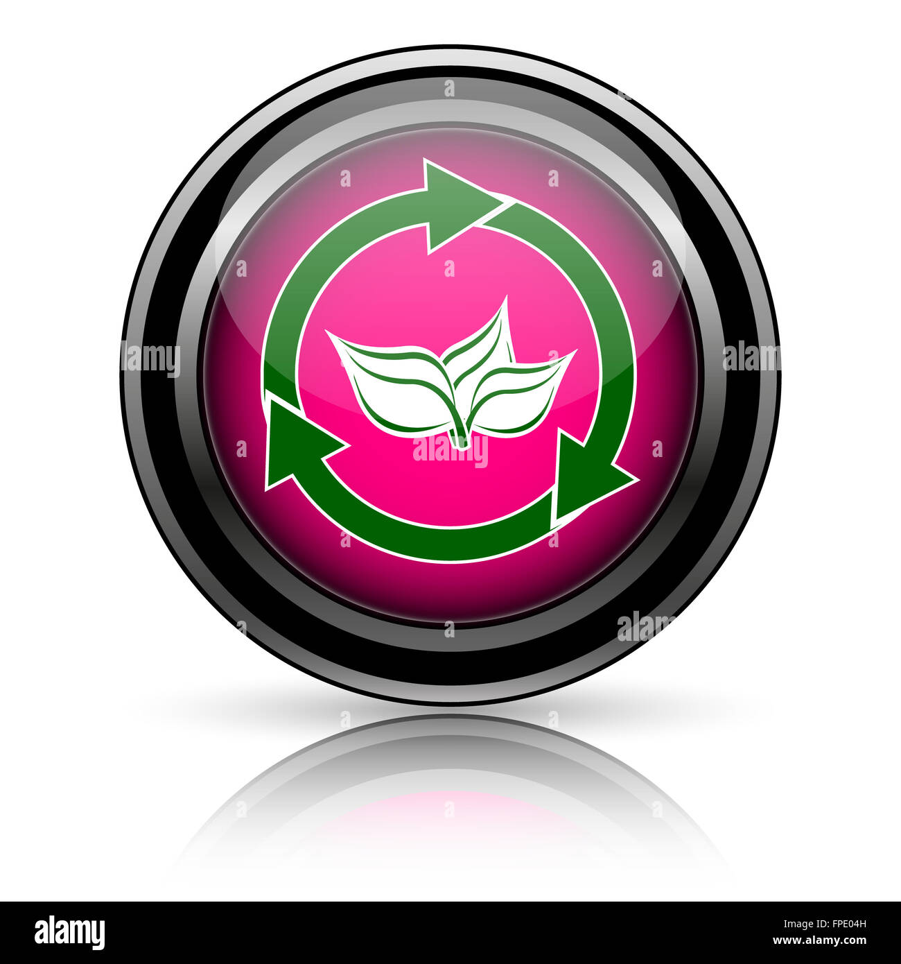 Recycle arrows icon. Internet button on white background Stock Photo ...