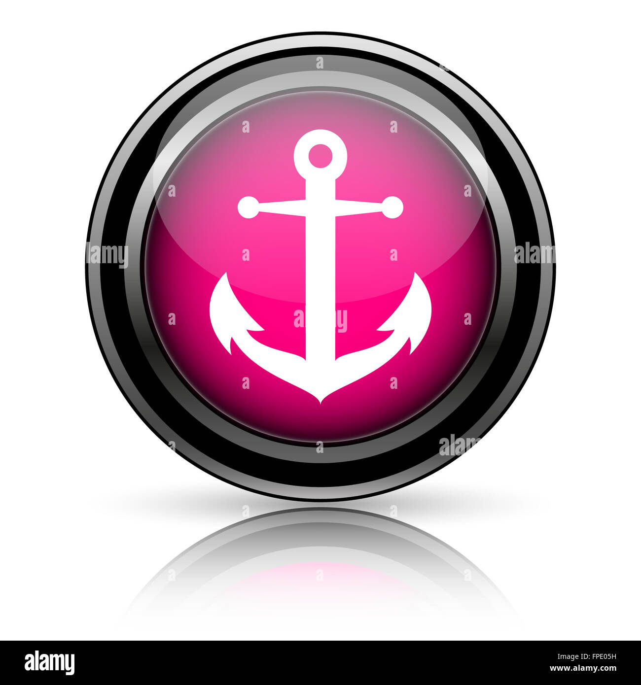 Anchor icon. Internet button on white background Stock Photo - Alamy