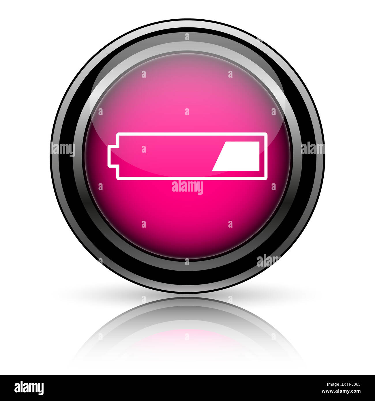 1 third charged battery icon. Internet button on white background Stock ...